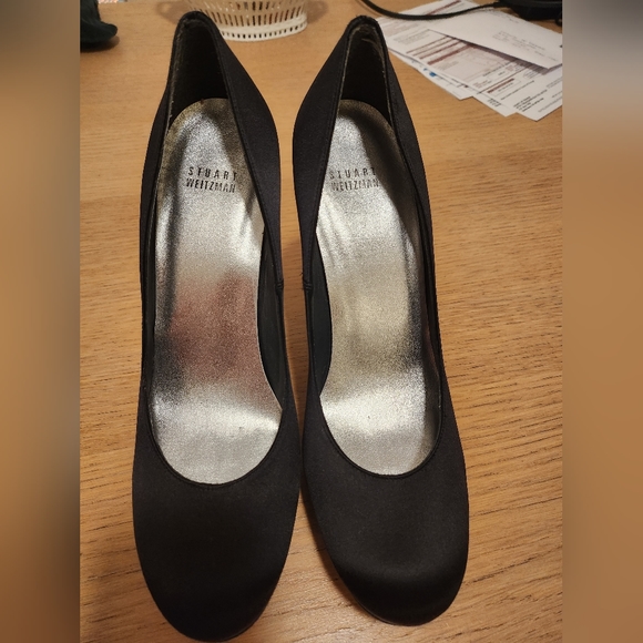 Stuart Weitzman | Shoes | Black Satin Stuart Weitzman Platform Pumps ...